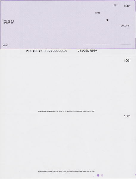 QuickBooks Checks / Computer Checks / Check On Top COT At Print EZ.